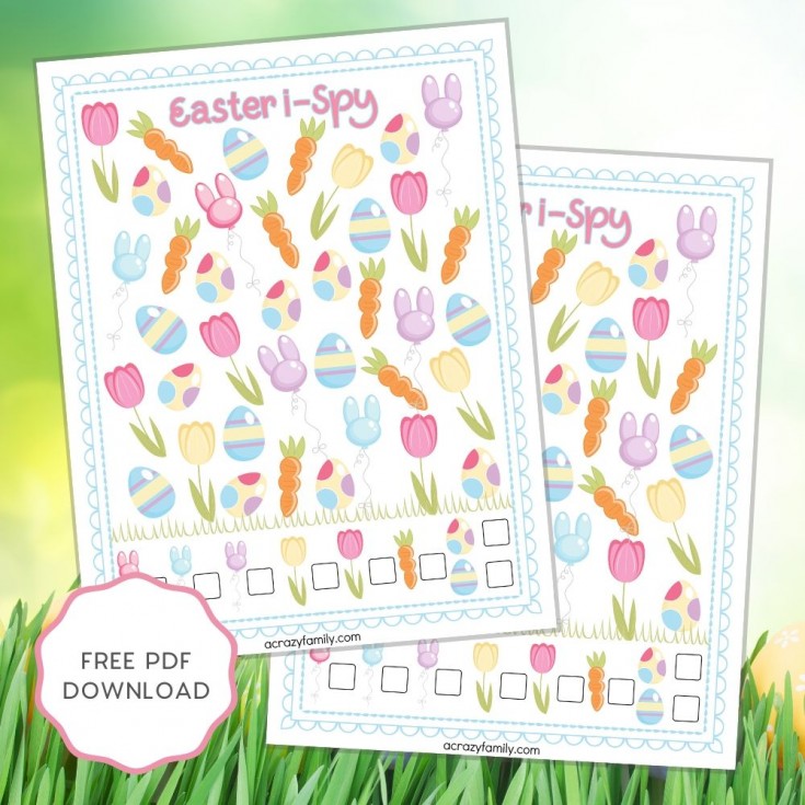 Easter I Spy - Free Printable - A Crazy Family