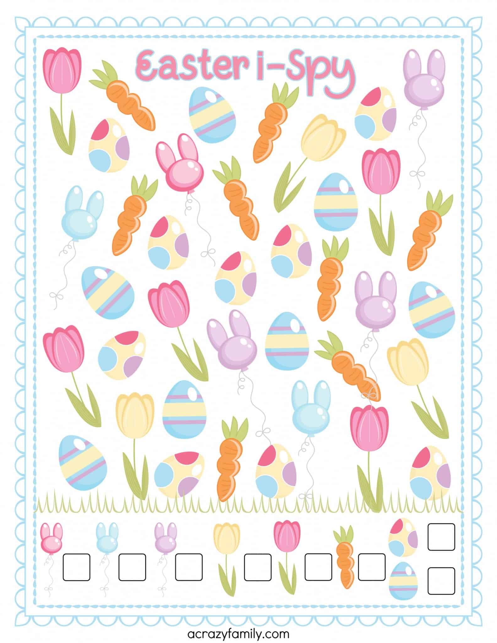 Easter I Spy - Free Printable - A Crazy Family