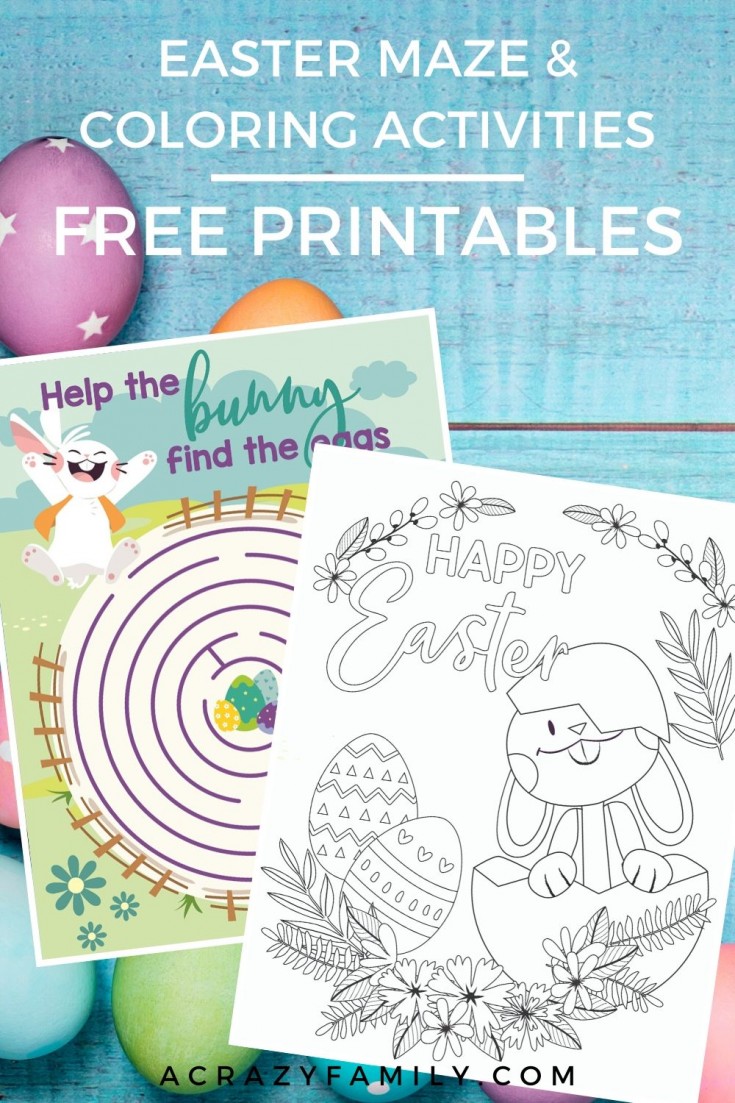 Fun Printable Easter Maze & Coloring Activities For Kids - A Crazy Family