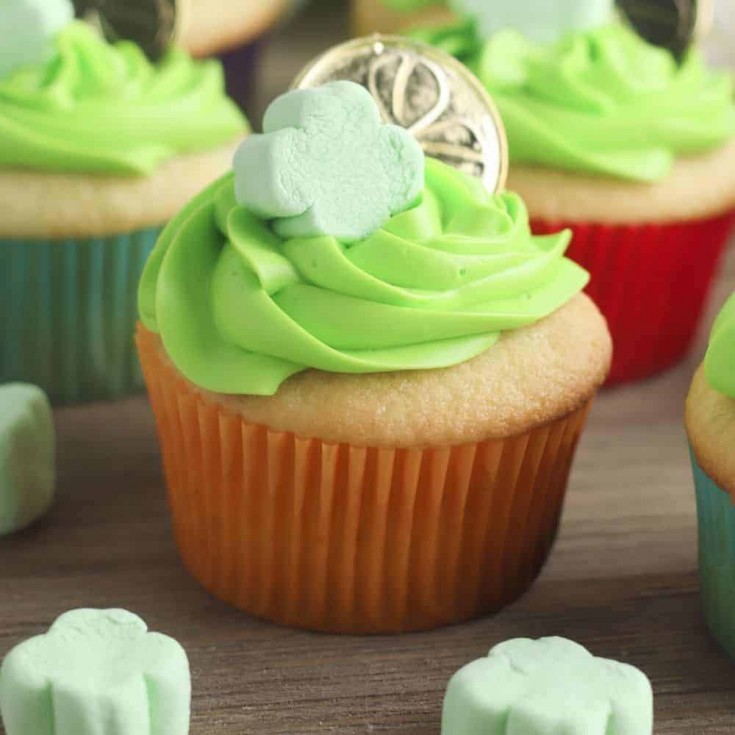 St. Patrick's Day Shamrock Cupcakes - A Crazy Family
