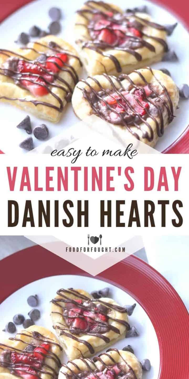 Mini Chocolate Covered Strawberry Cream Cheese Danish Hearts