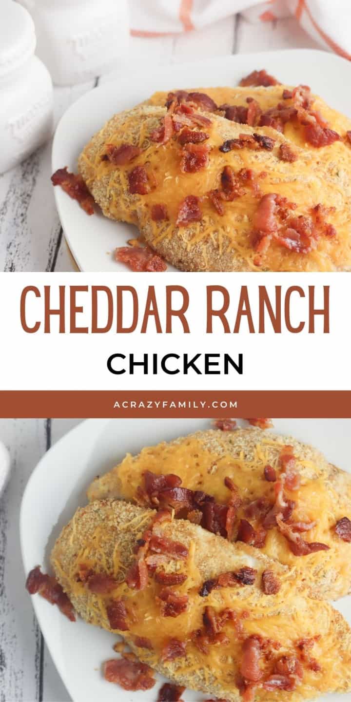 Baked Cheddar Ranch Chicken - A Crazy Family