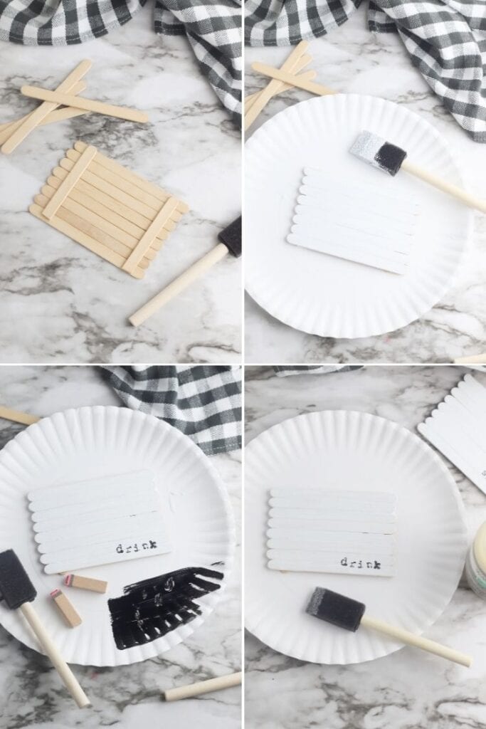 Easy DIY Farmhouse Popsicle Stick Coasters - A Crazy Family