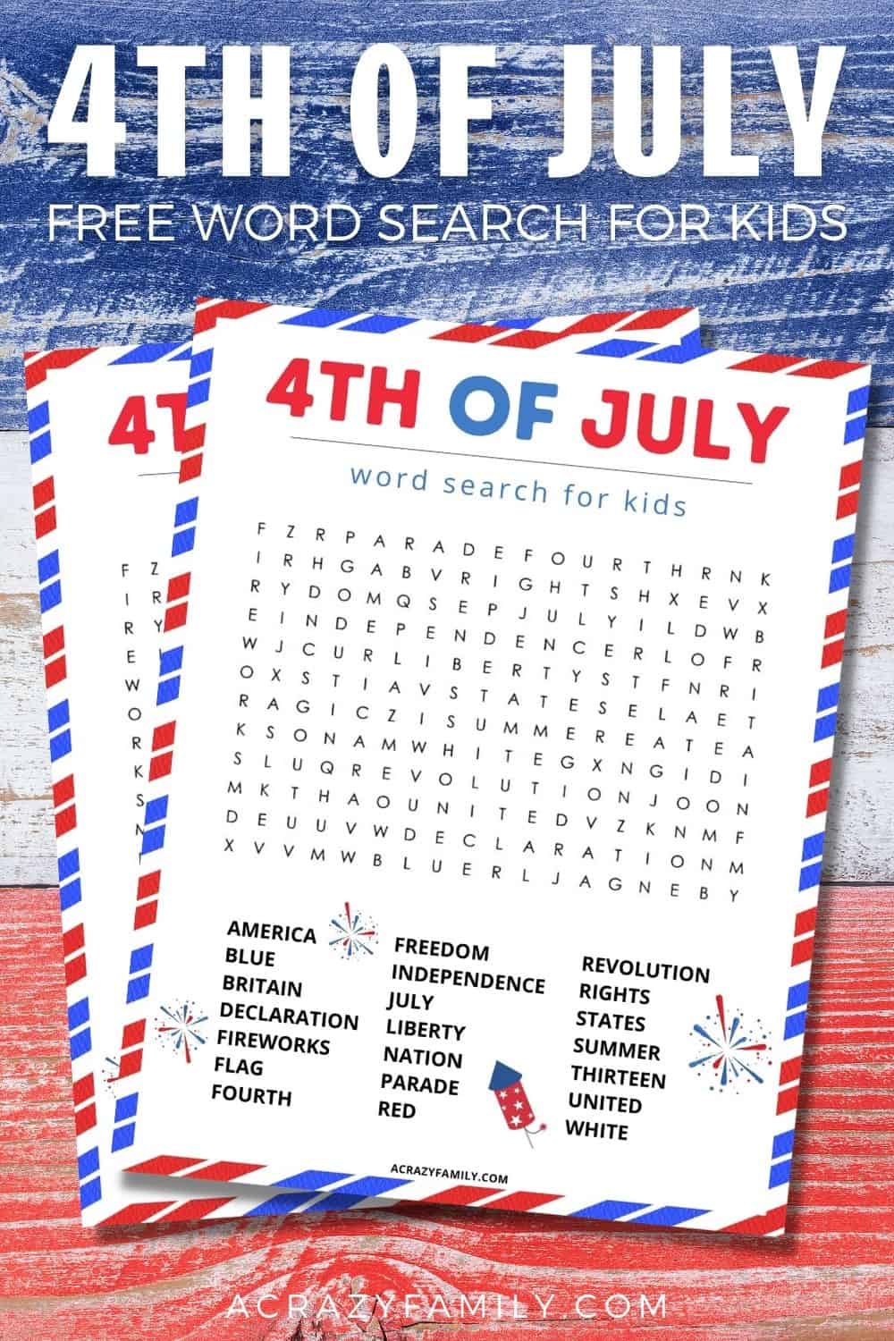 Word 4th Of July Word Search Printable Free One Quick Printable That 