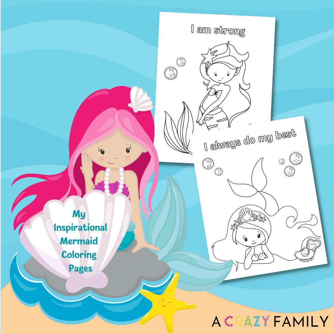 Build Confidence in Kids With the Mermaid Affirmation Coloring Pages ...