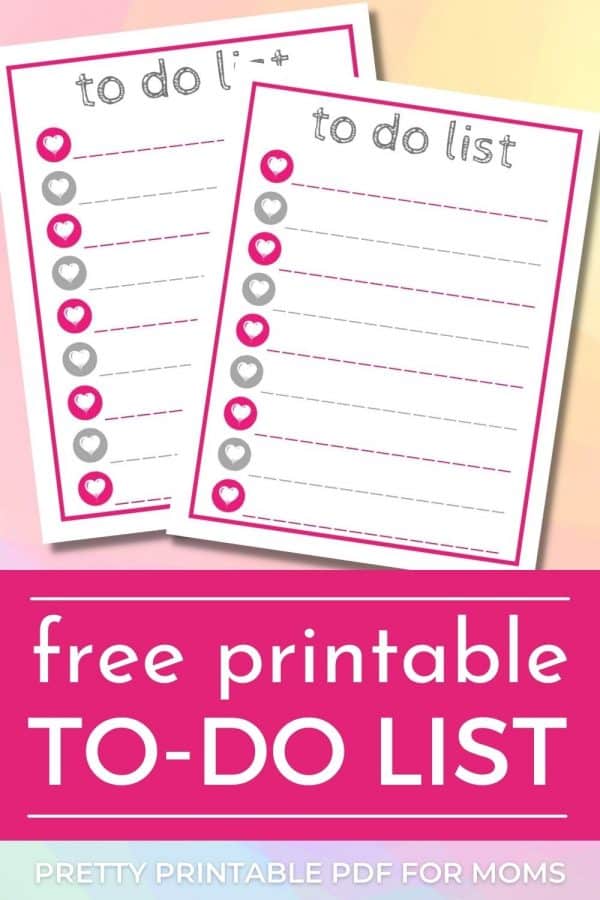 Free Printable To-do List - Pretty PDF Download - A Crazy Family