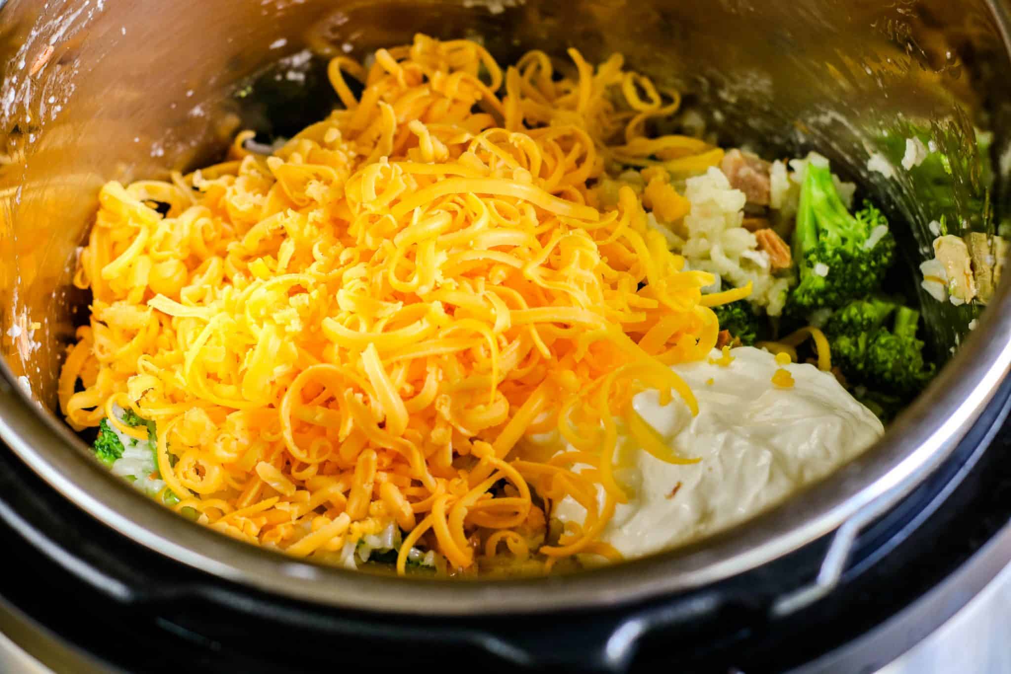 Instant Pot Ham, Broccoli, and Rice Casserole - A Crazy Family