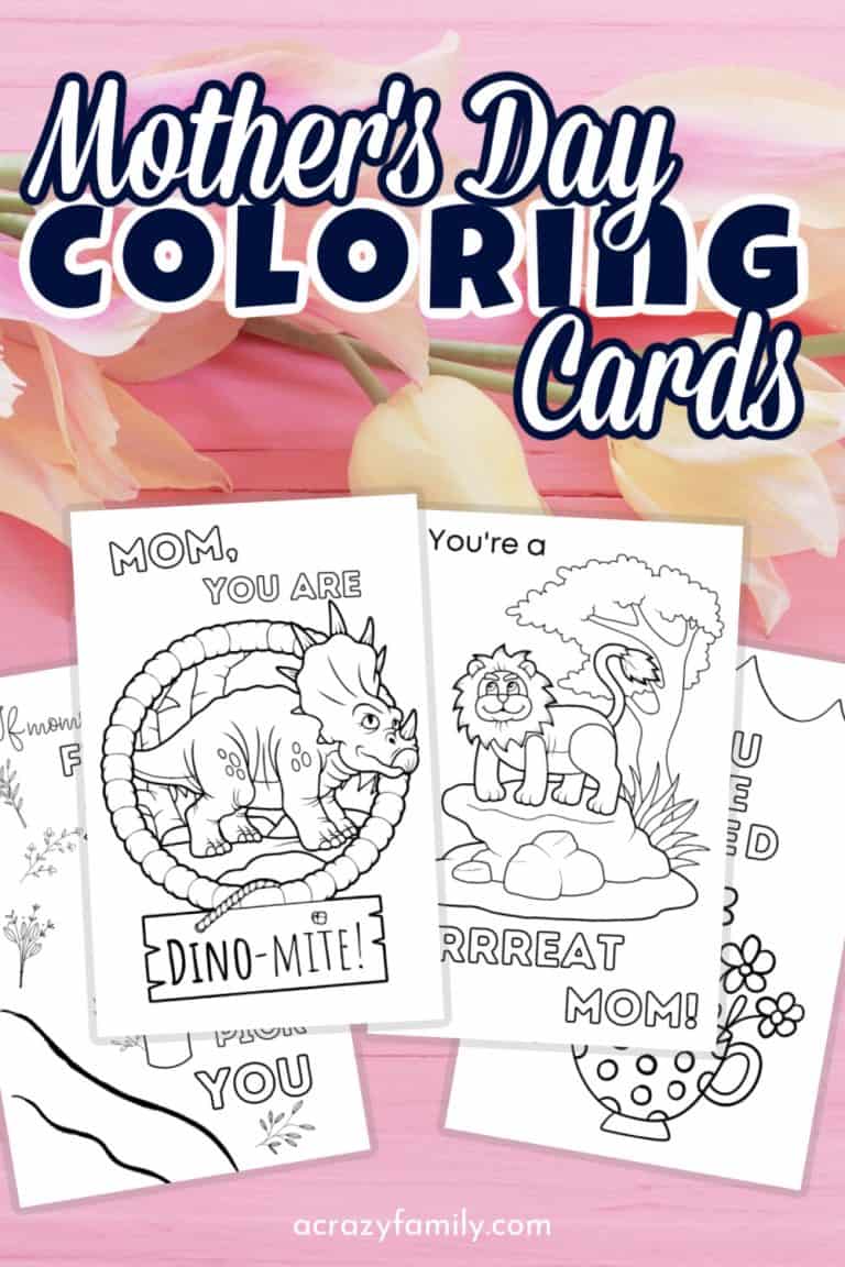 Free Printable Mother's Day Coloring Cards - A Crazy Family