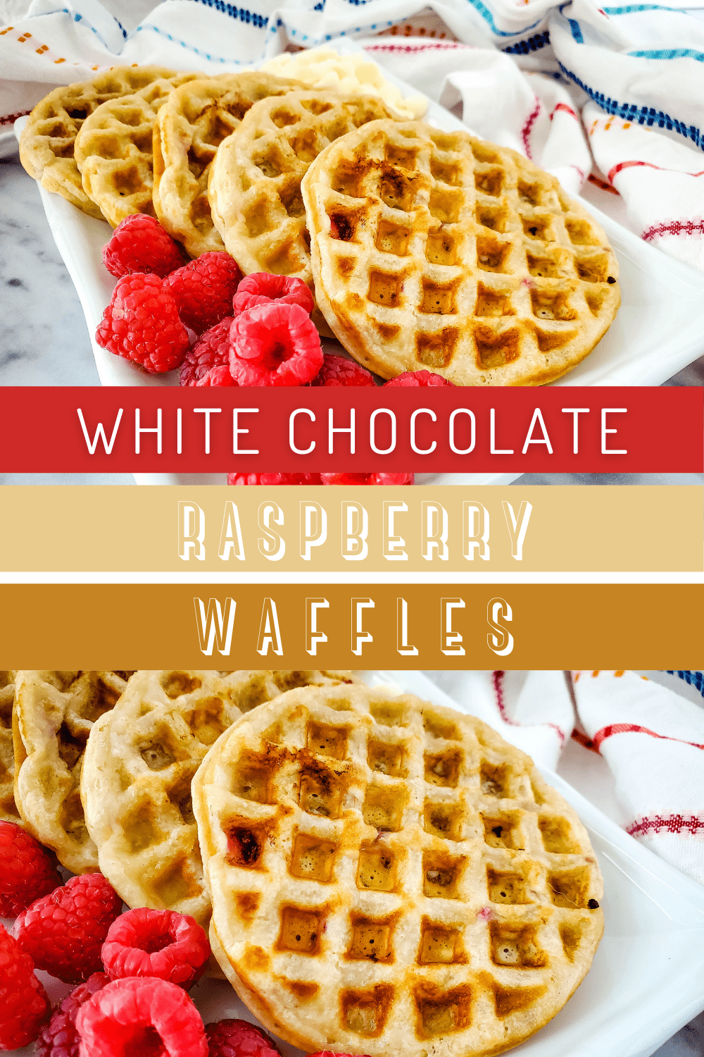 White Chocolate Raspberry Waffles - A Crazy Family