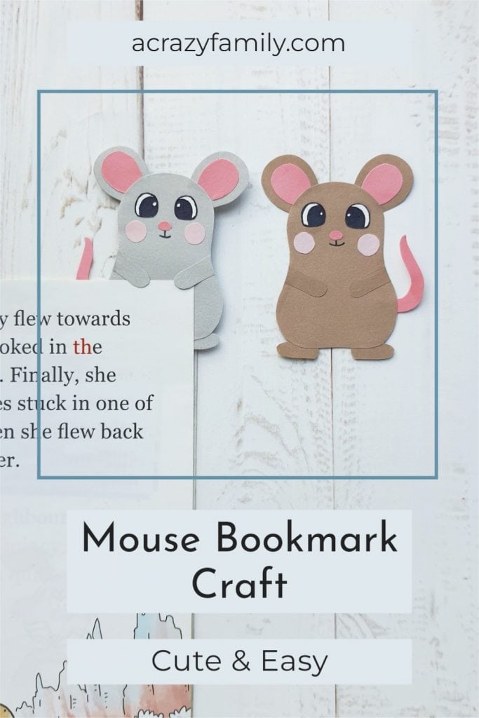 Cute & Easy Mouse Bookmark Craft for Kids - A Crazy Family