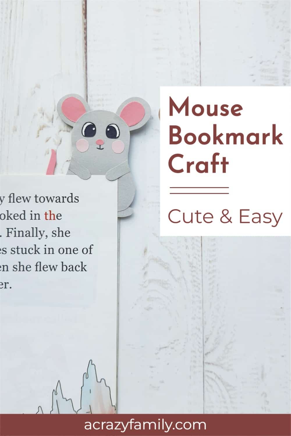 Cute & Easy Mouse Bookmark Craft for Kids - A Crazy Family