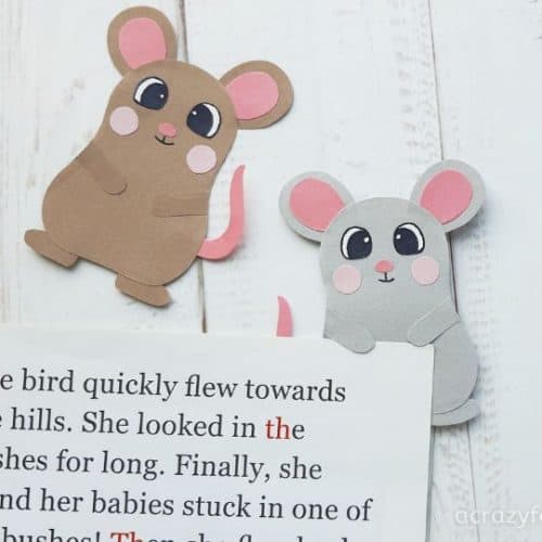 Cute & Easy Mouse Bookmark Craft for Kids - A Crazy Family