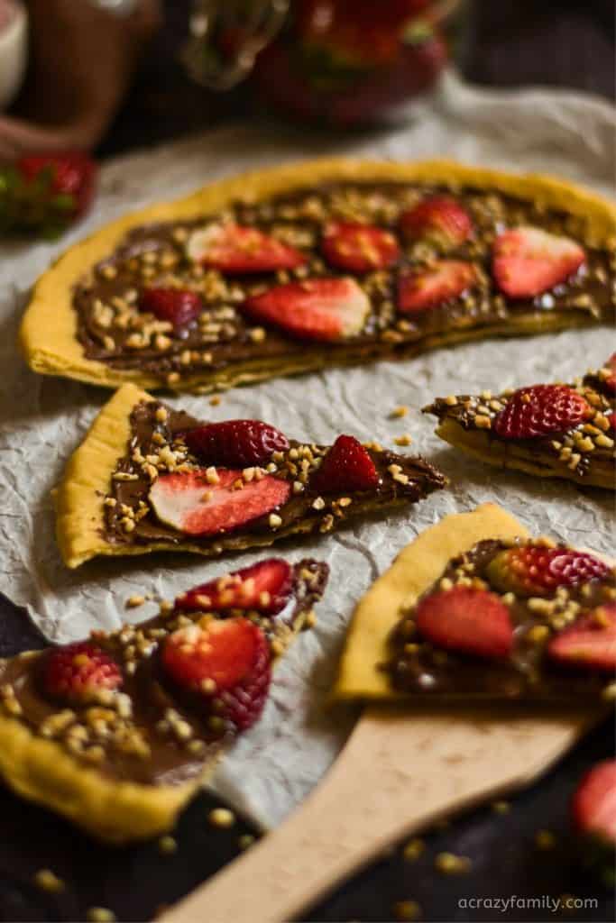 Chocolate Pizza (+ Gluten-Free Pizza Dough) - A Crazy Family