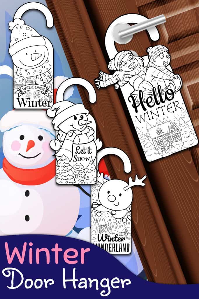 Fun Print and Color Winter Door Hangers - A Crazy Family