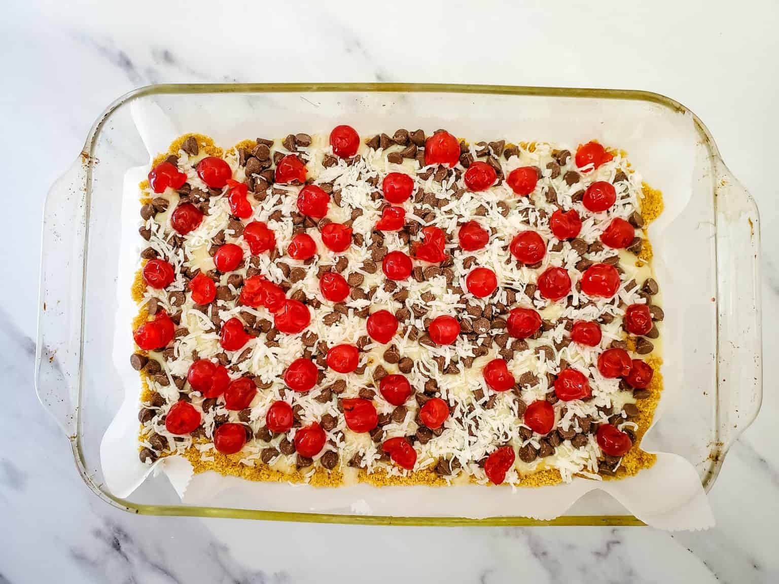 Chocolate Cherry Magic Bars - A Crazy Family