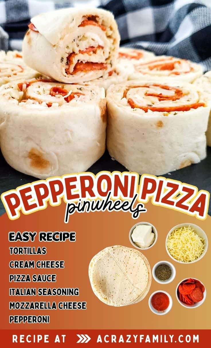 Pepperoni Pizza Pinwheels - A Crazy Family