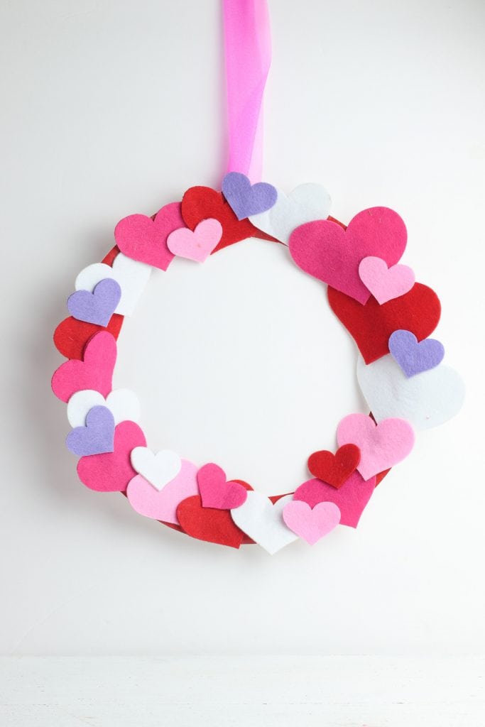 Valentines Day Heart Wreath Craft for Kids - A Crazy Family