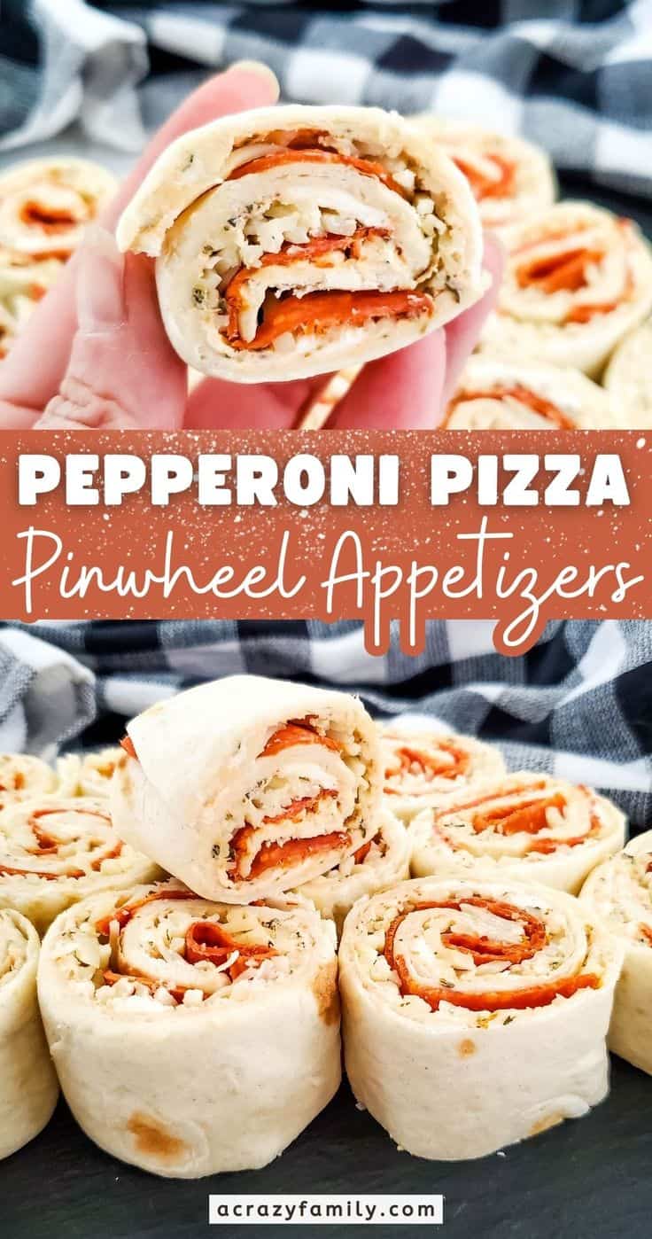 Pepperoni Pizza Pinwheels - A Crazy Family