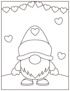Free Valentine Gnomes Coloring Pages Printable - A Crazy Family