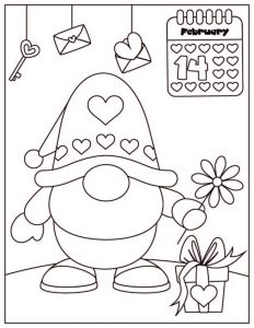 Free Valentine Gnomes Coloring Pages Printable - A Crazy Family