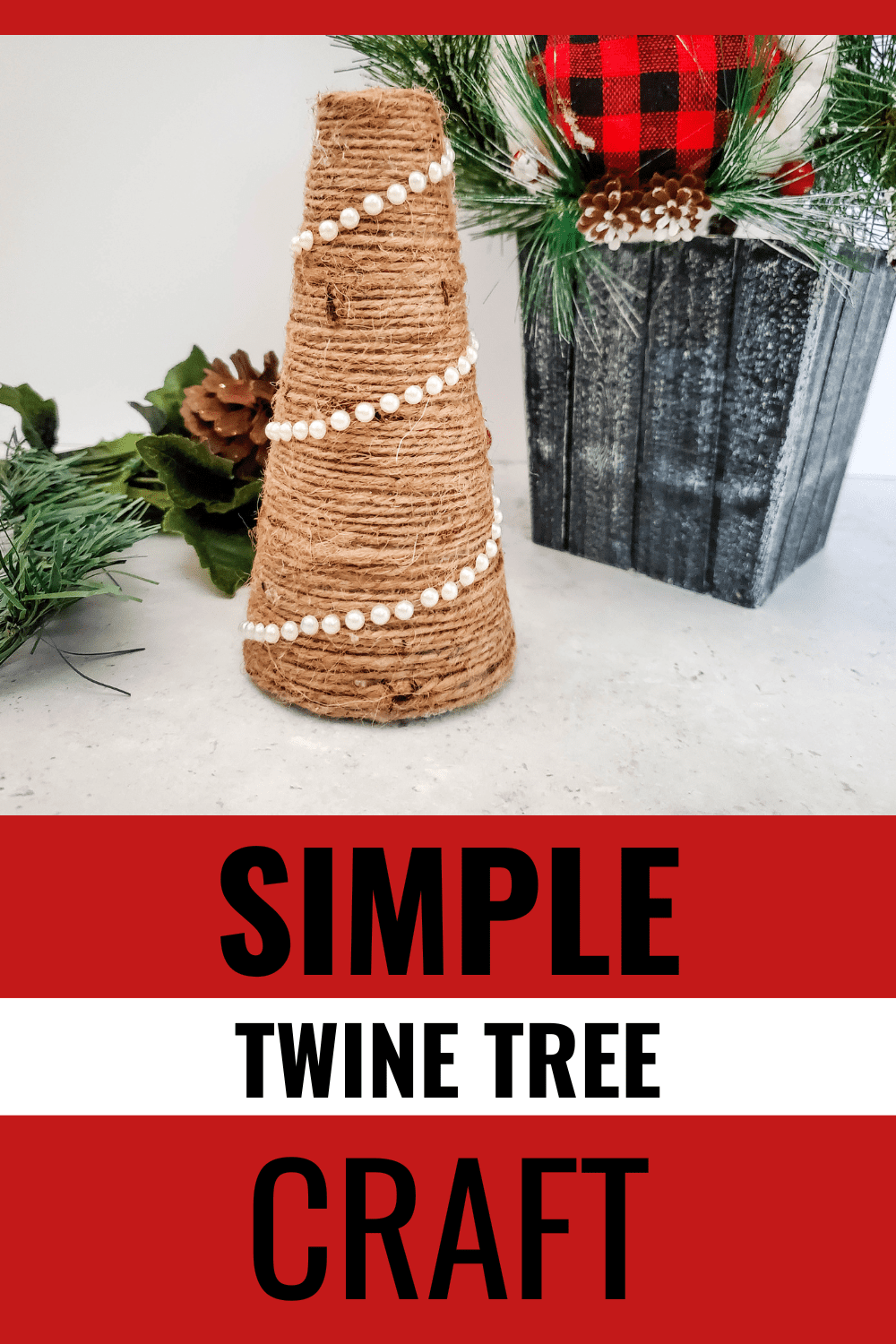 Simple Twine Tree Craft - A Crazy Family