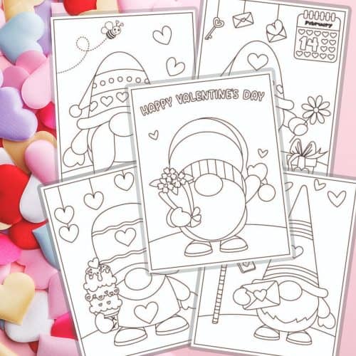 Free Valentine Gnomes Coloring Pages Printable - A Crazy Family