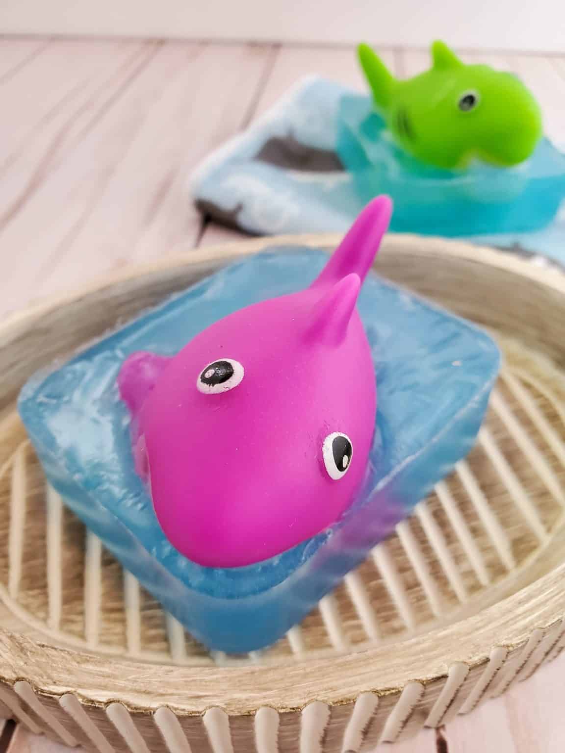 Easy Homemade DIY Shark Toy Soap For Kids - A Crazy Family