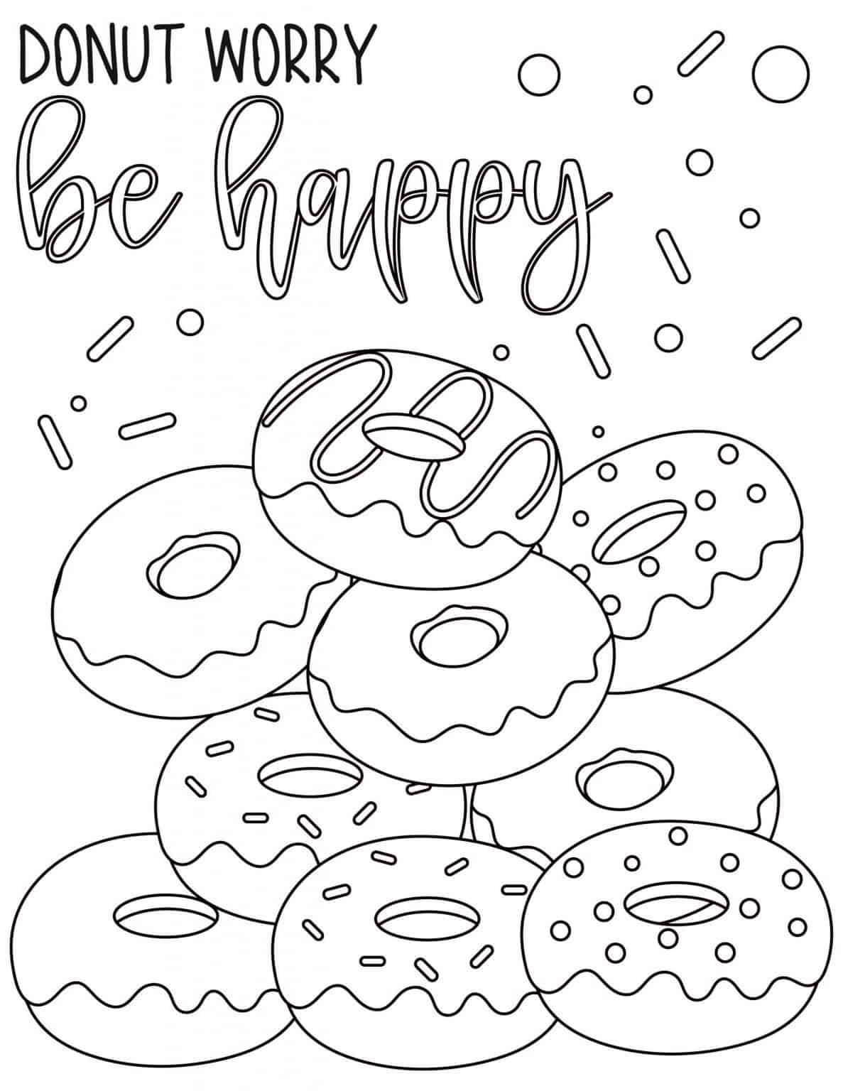 Free Printable Donut Coloring Pages - A Crazy Family