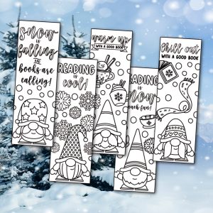 Free Winter Gnomes Coloring Bookmarks – Printable Fun for Kids - A ...