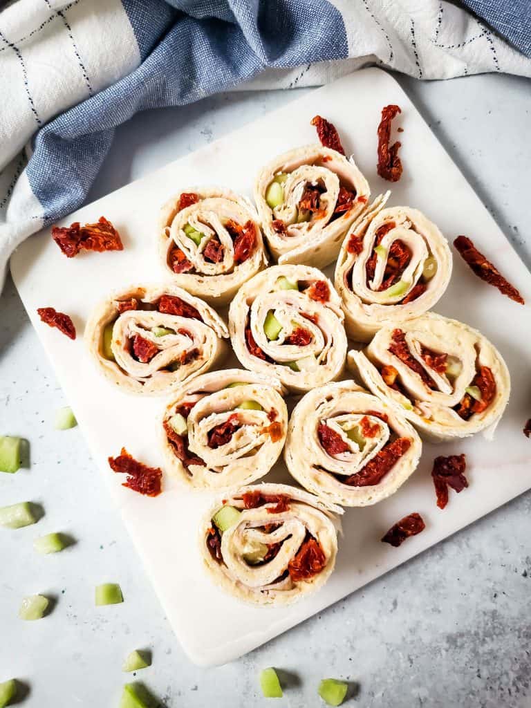 Turkey Hummus Pinwheels - A Crazy Family