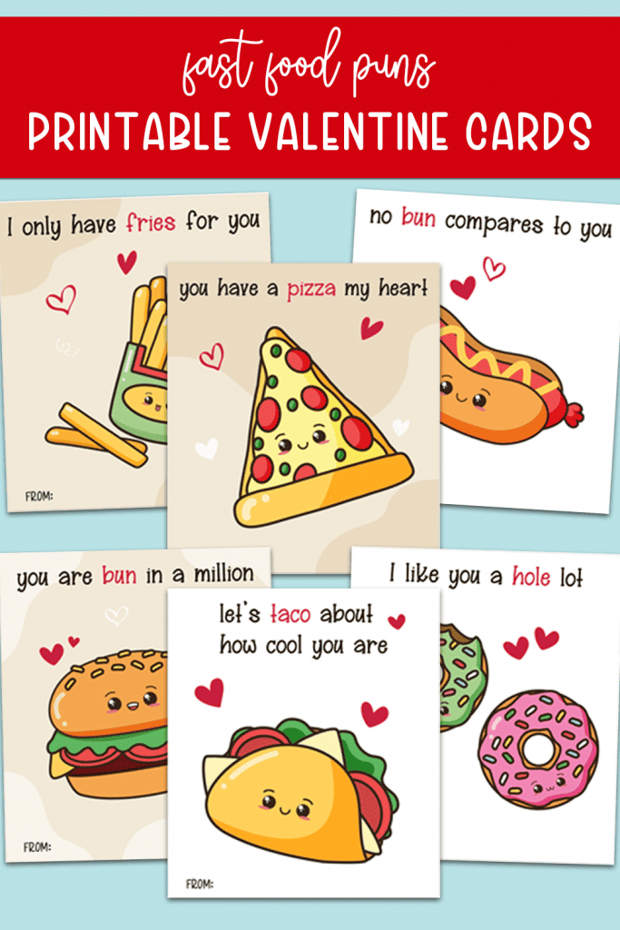 Fast Food Valentines Card Printables - A Crazy Family
