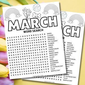 Free March Word Search Printable - A Crazy Family