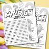 Free March Word Search Printable - A Crazy Family