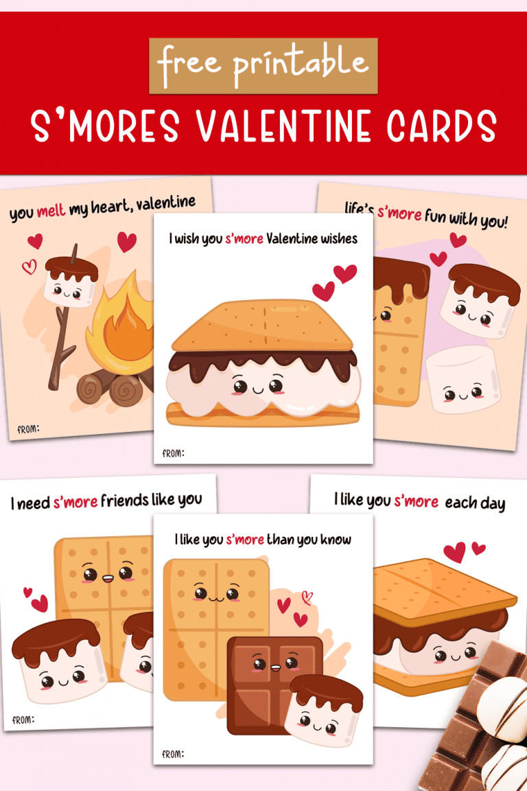 S'mores Valentines Cards Printables - A Crazy Family