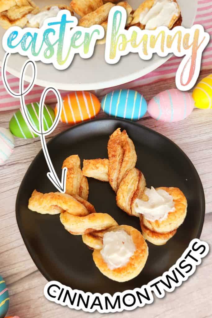 Cute Easter Bunny Cinnamon Twist Pastries - A Crazy Family