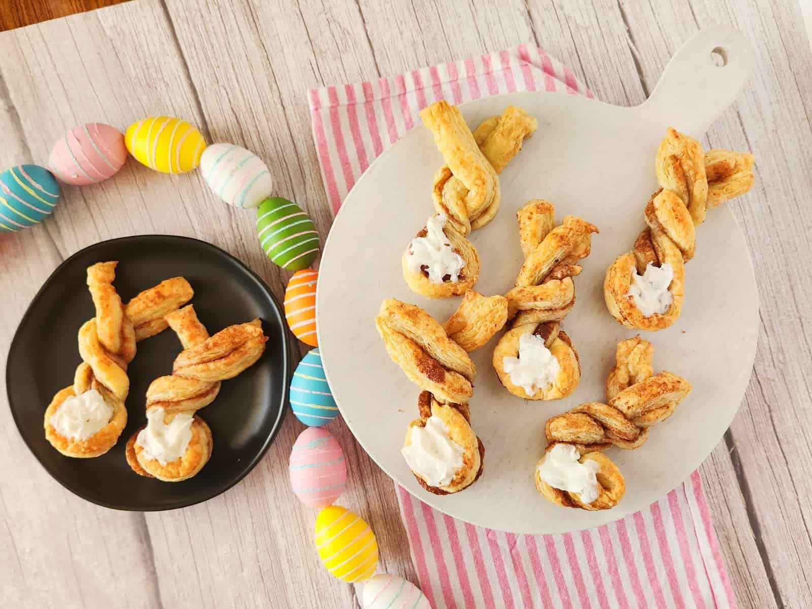 Cute Easter Bunny Cinnamon Twist Pastries - A Crazy Family