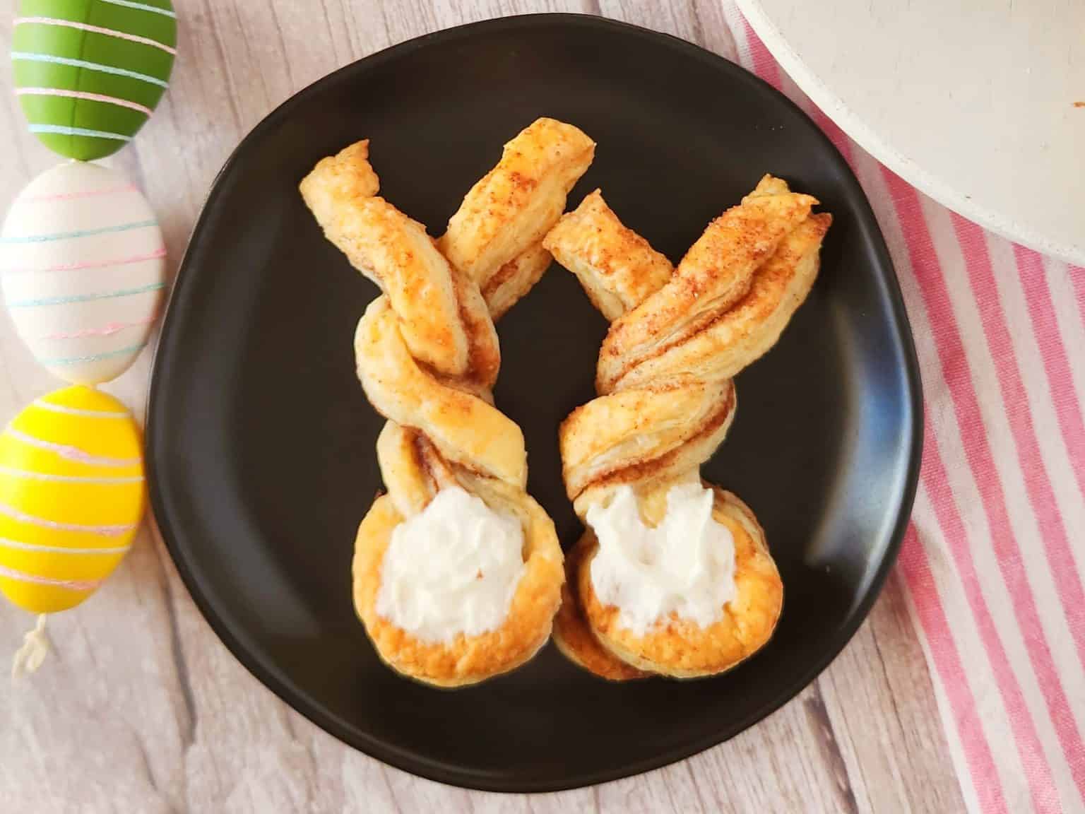 Cute Easter Bunny Cinnamon Twist Pastries - A Crazy Family