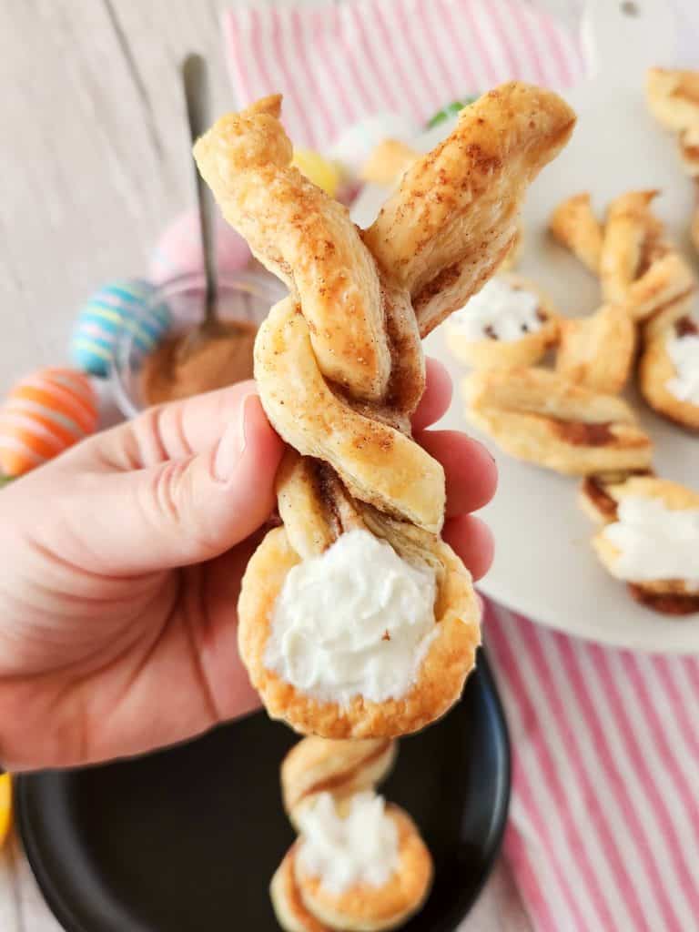 Cute Easter Bunny Cinnamon Twist Pastries - A Crazy Family