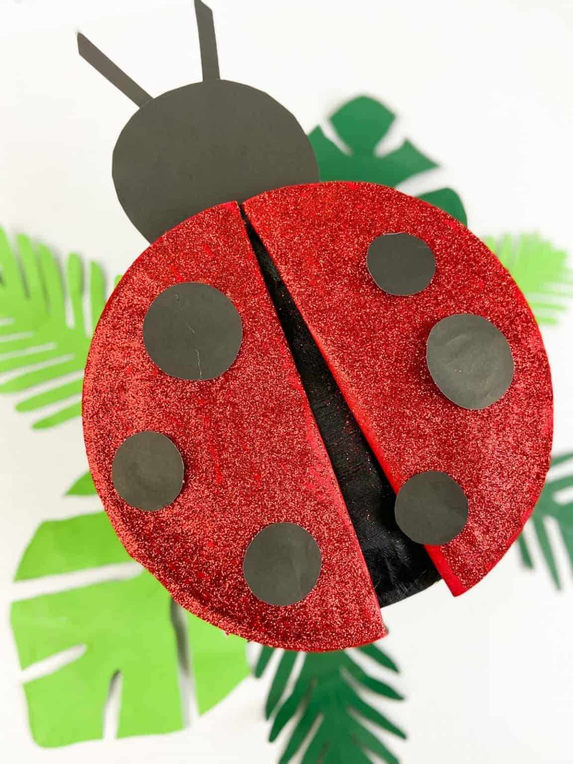 Easy Paper Plate Glitter Ladybug Kids Craft - A Crazy Family