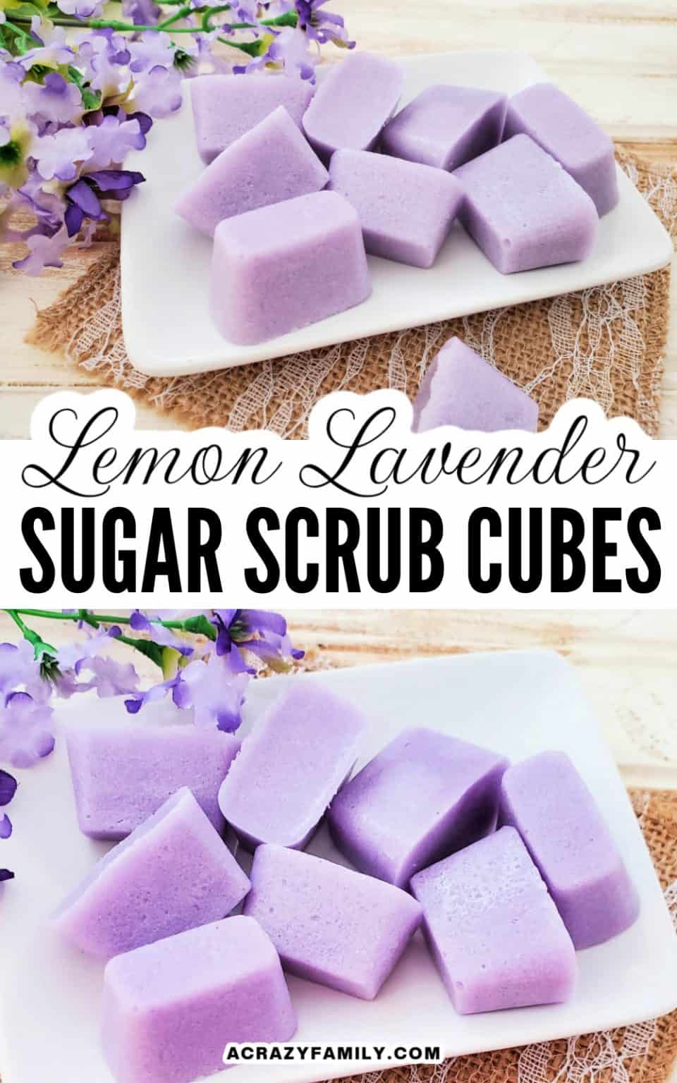 Lemon Lavender Sugar Scrub Cubes - A Crazy Family