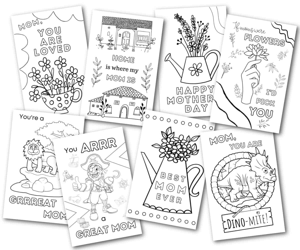 Free Printable Mother's Day Coloring Cards - A Crazy Family
