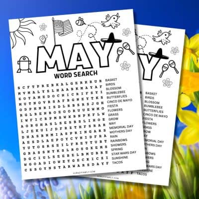 Free May Word Search Printable - A Crazy Family