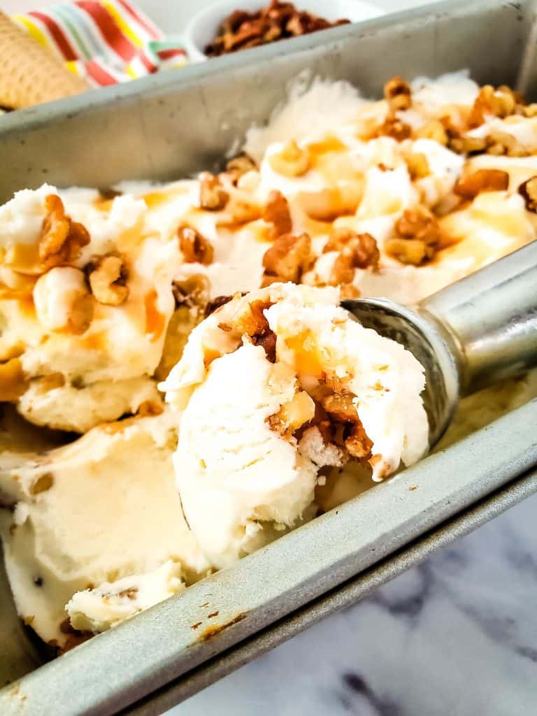 Homemade Nutty Caramel Ice Cream Recipe - A Crazy Family