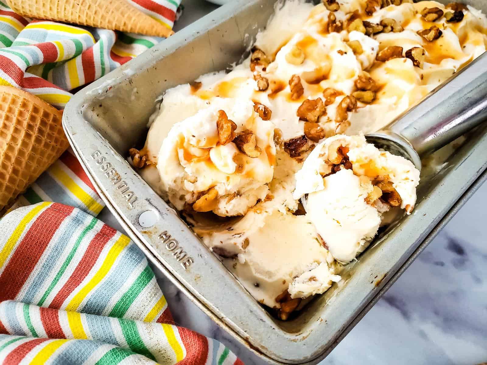 Homemade Nutty Caramel Ice Cream Recipe - A Crazy Family