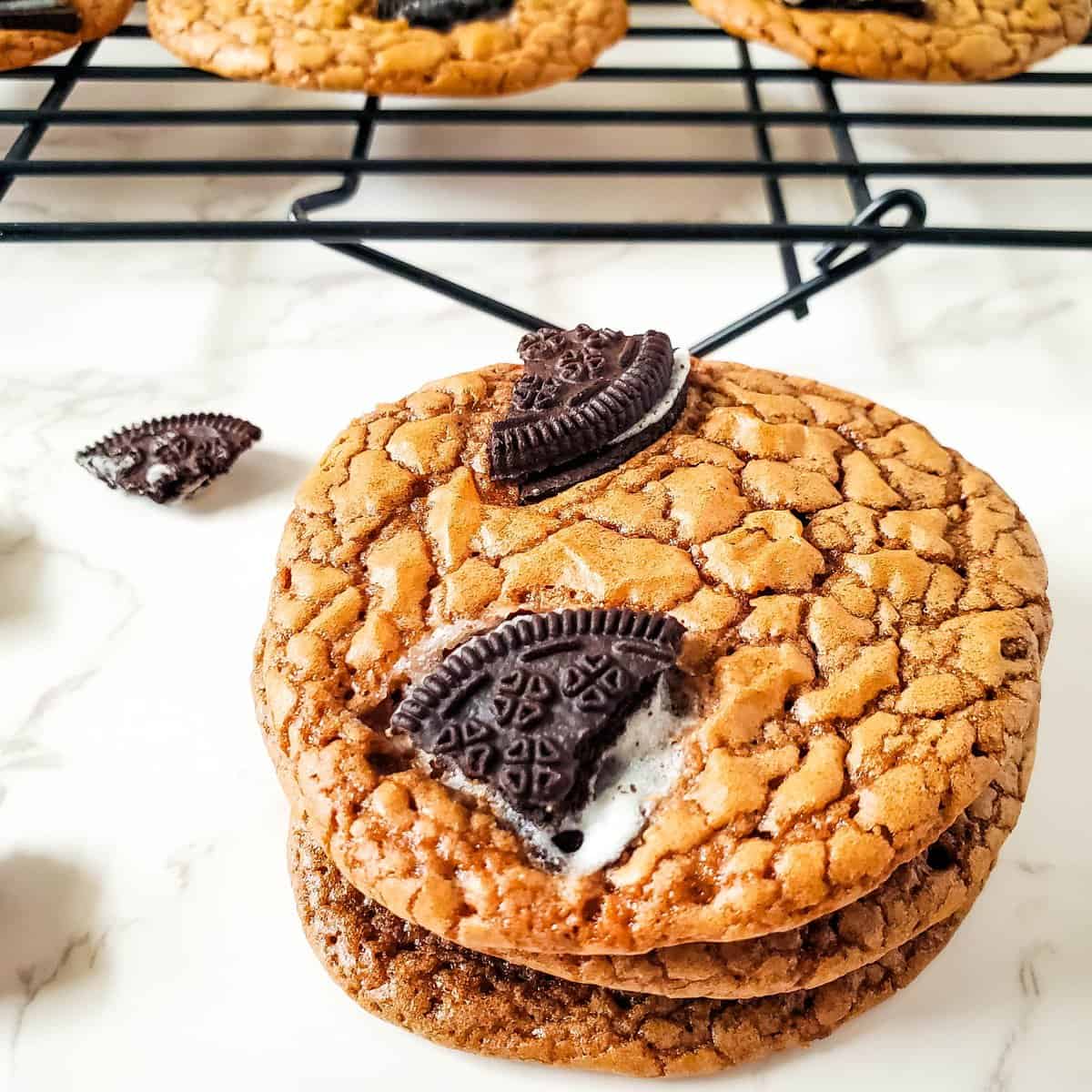 Oreo Brownie Mix Cookies - A Crazy Family