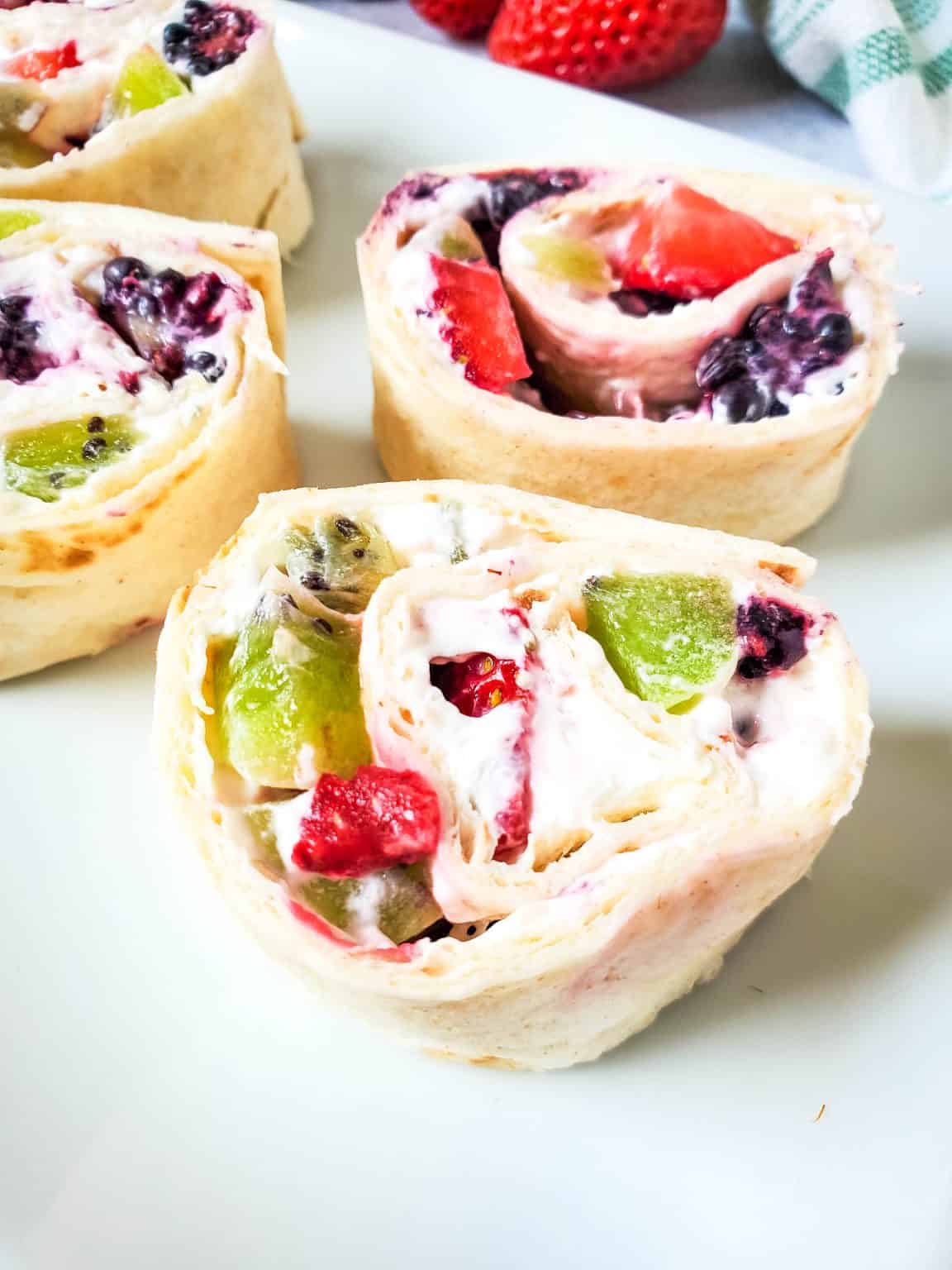 Easy Fresh Fruit Dessert Pinwheels - A Crazy Family