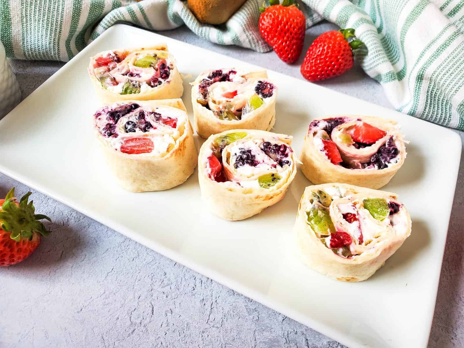 Easy Fresh Fruit Dessert Pinwheels - A Crazy Family