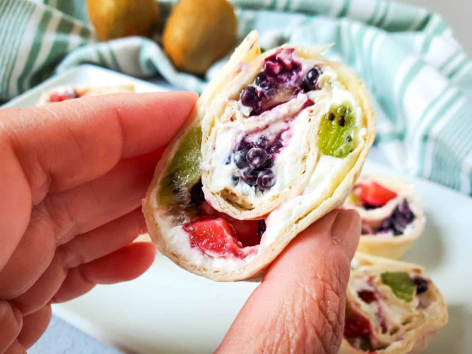 Easy Fresh Fruit Dessert Pinwheels - A Crazy Family