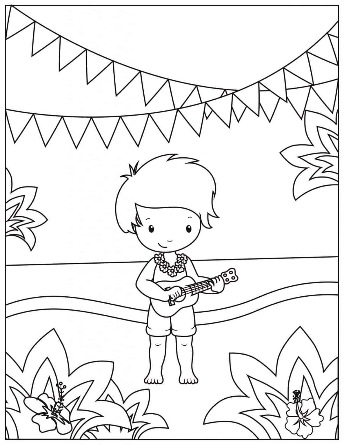 Free Printable Luau Coloring Pages - A Crazy Family