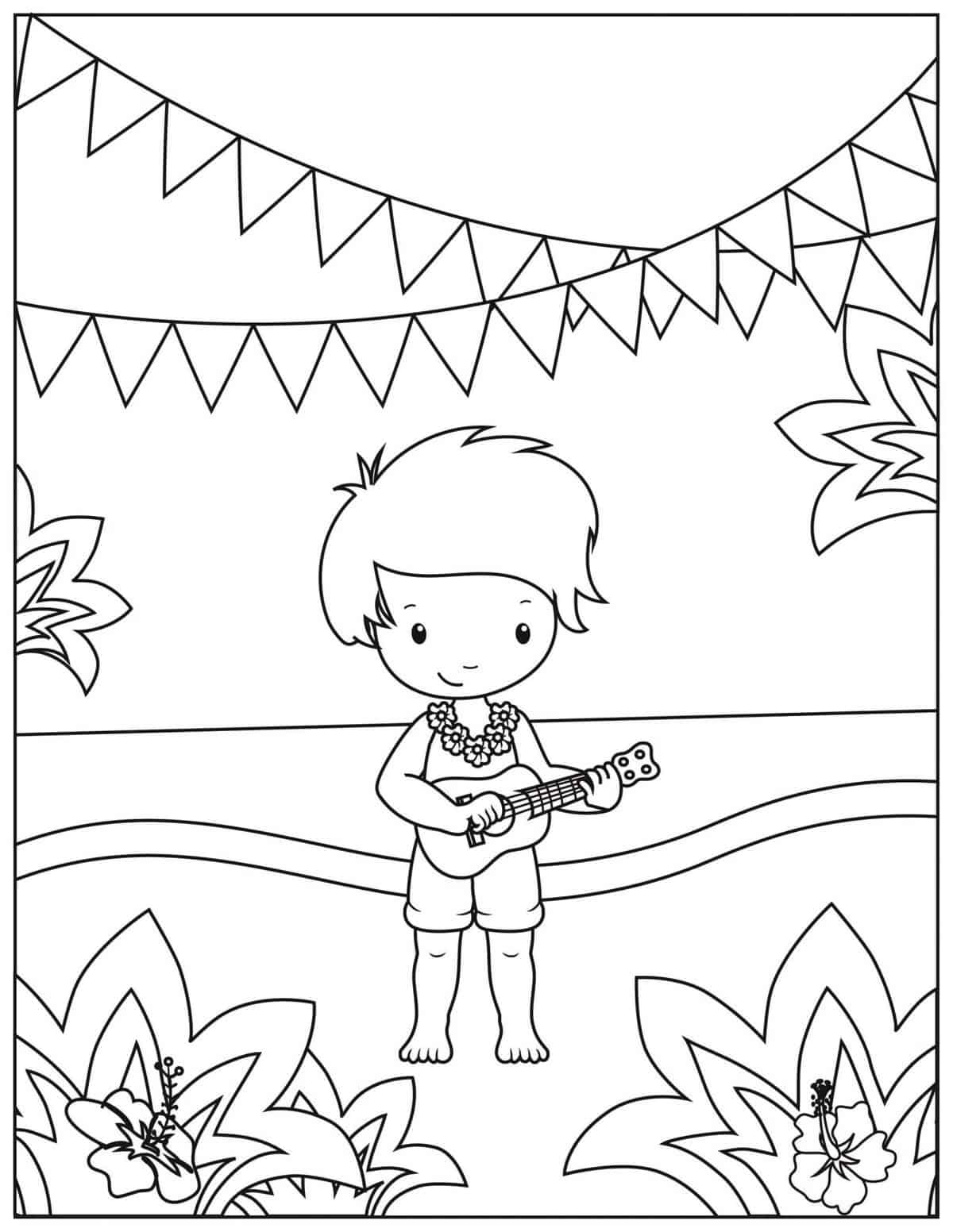 Free Printable Luau Coloring Pages - A Crazy Family